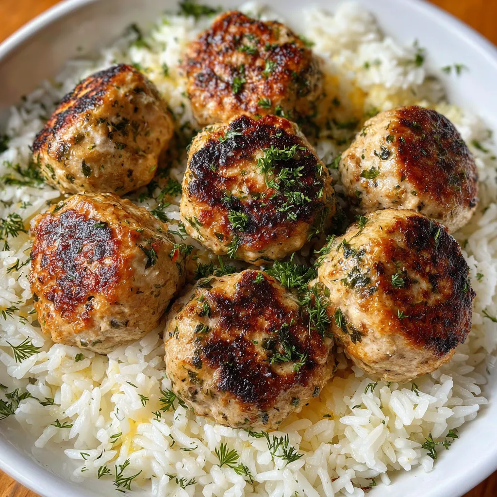 Greek Turkey Meatballs with Lemon Herb Rice – Cooking With Chef Anita
