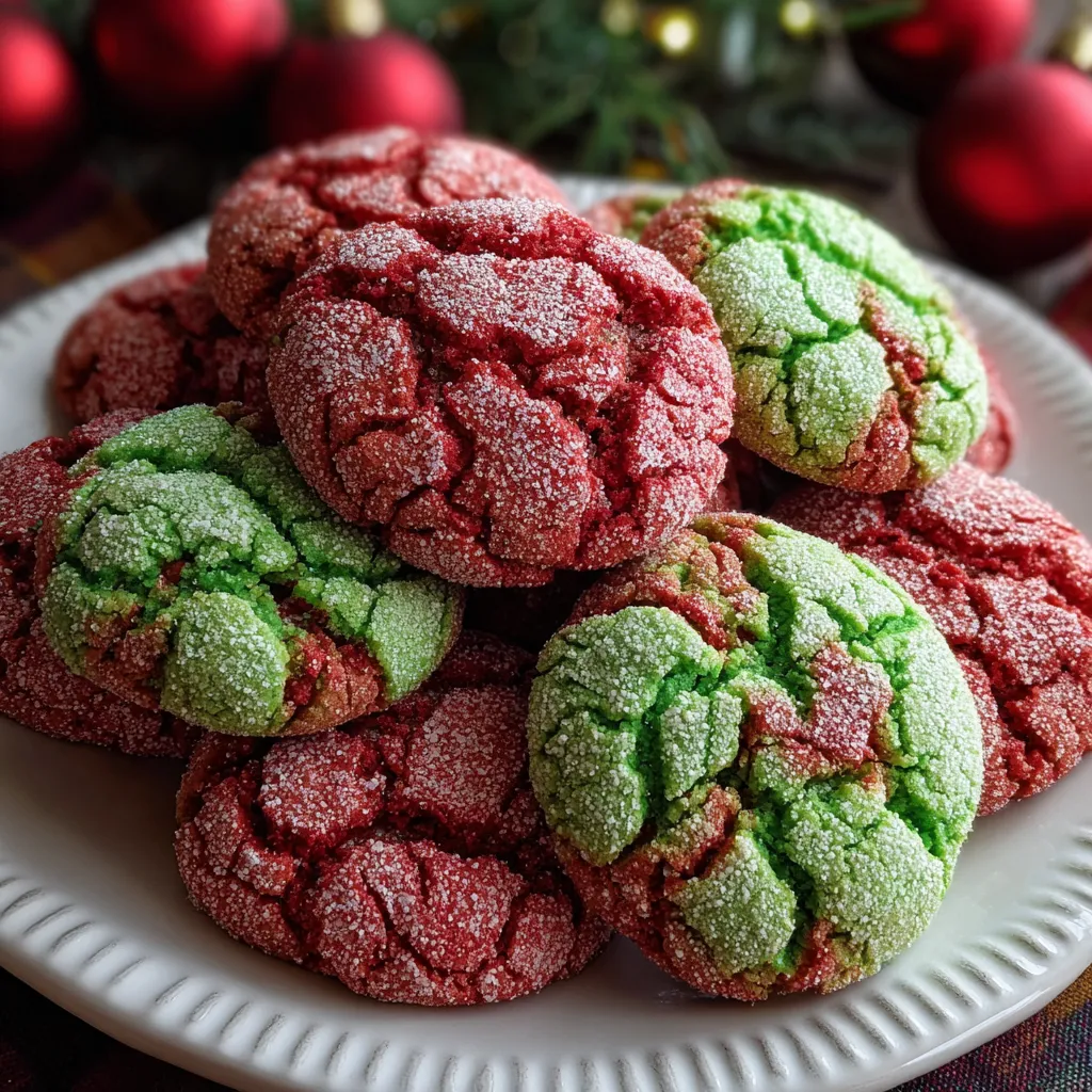Festive Red & Green Crinkle Cookies – Cooking With Chef Anita